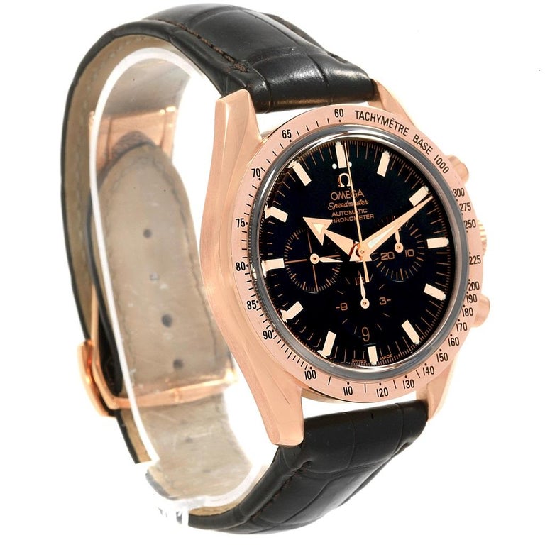 Omega Speedmaster Broad Arrow Rose Gold Men's Watch 3653.80.33 For Sale ...