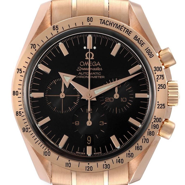Omega Speedmaster Broad Arrow Rose Gold Mens Watch 3653.80.33 For Sale ...