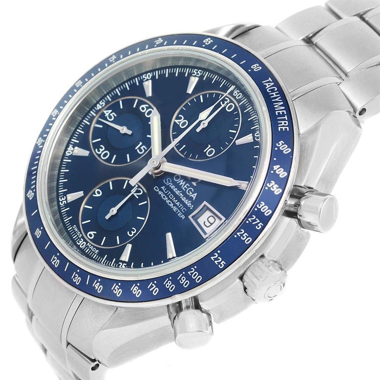 Omega Speedmaster Date Blue Dial Chrono Watch 3212.80.00 For Sale at ...