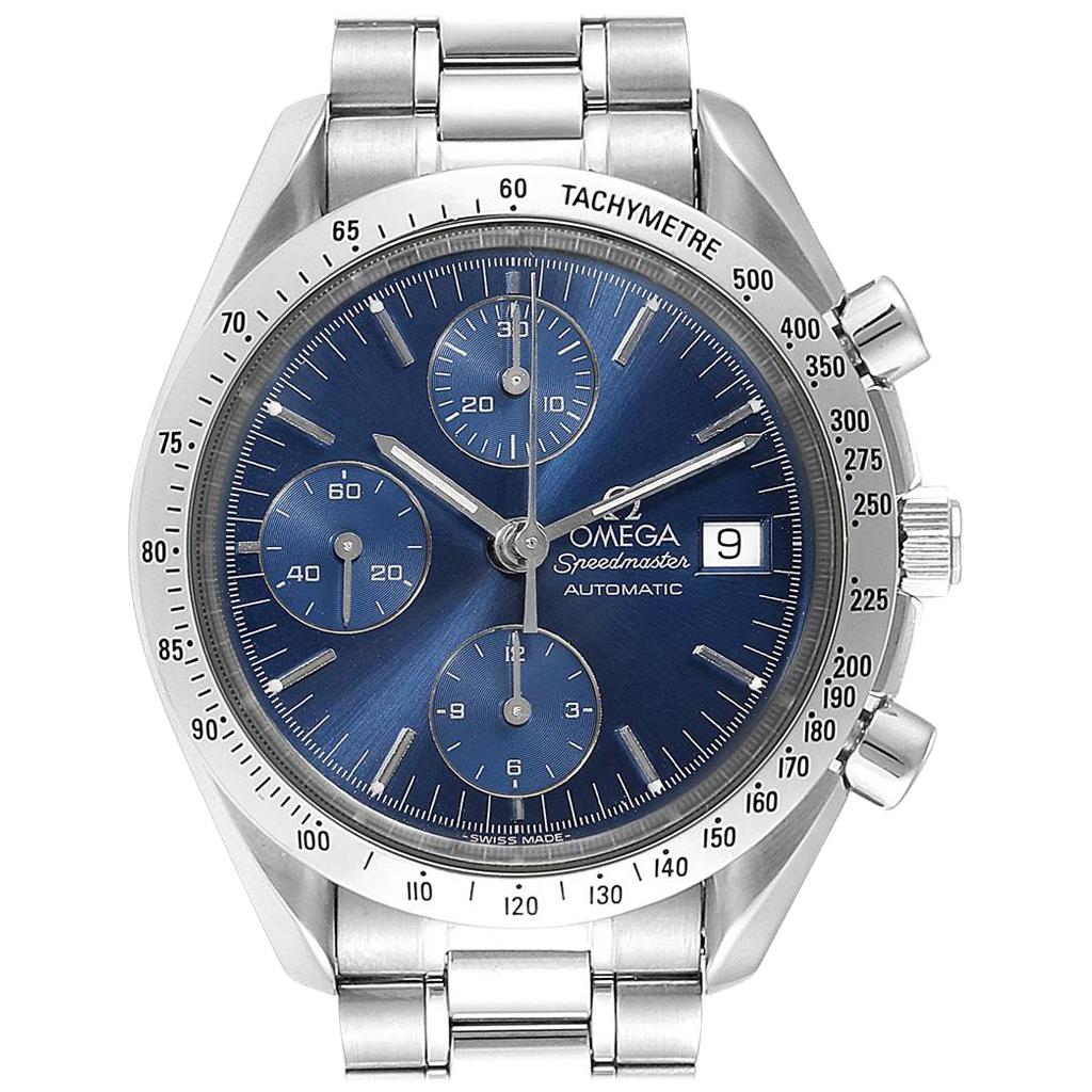 Omega Speedmaster Date Blue Dial Chronograph Men's Watch 3511.80.00 For ...