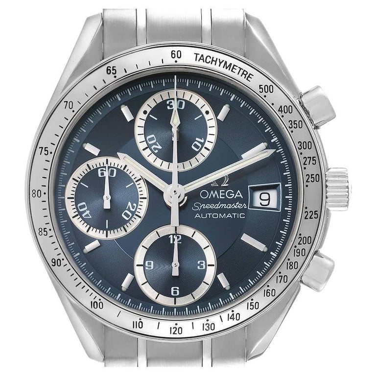 Omega Speedmaster Date Blue Grey Dial Mens Watch 3513.46.00 Card For ...
