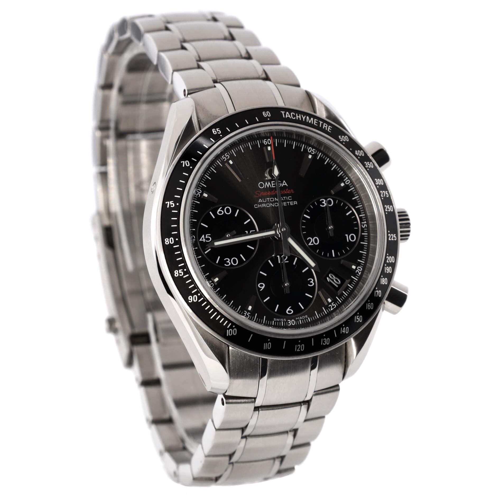 Omega Speedmaster Date Chronograph Automatic Watch Stainless Steel 40 ...