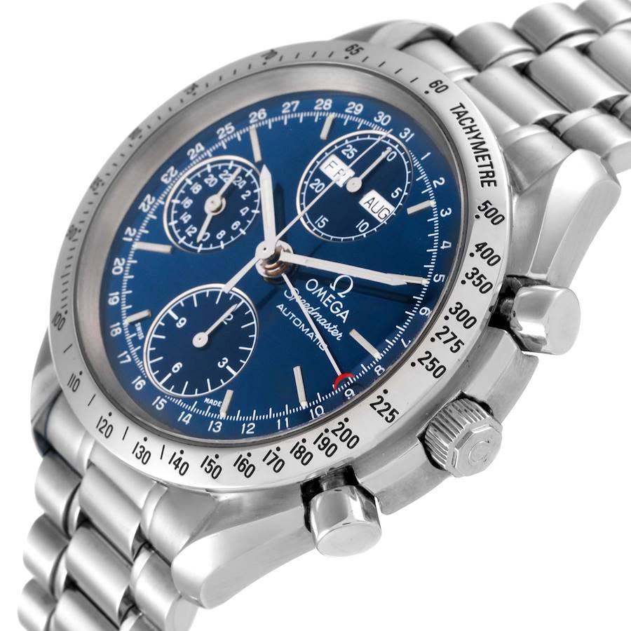 Omega Speedmaster Day Date Blue Dial Steel Mens Watch 3521.80.00 at 1stDibs
