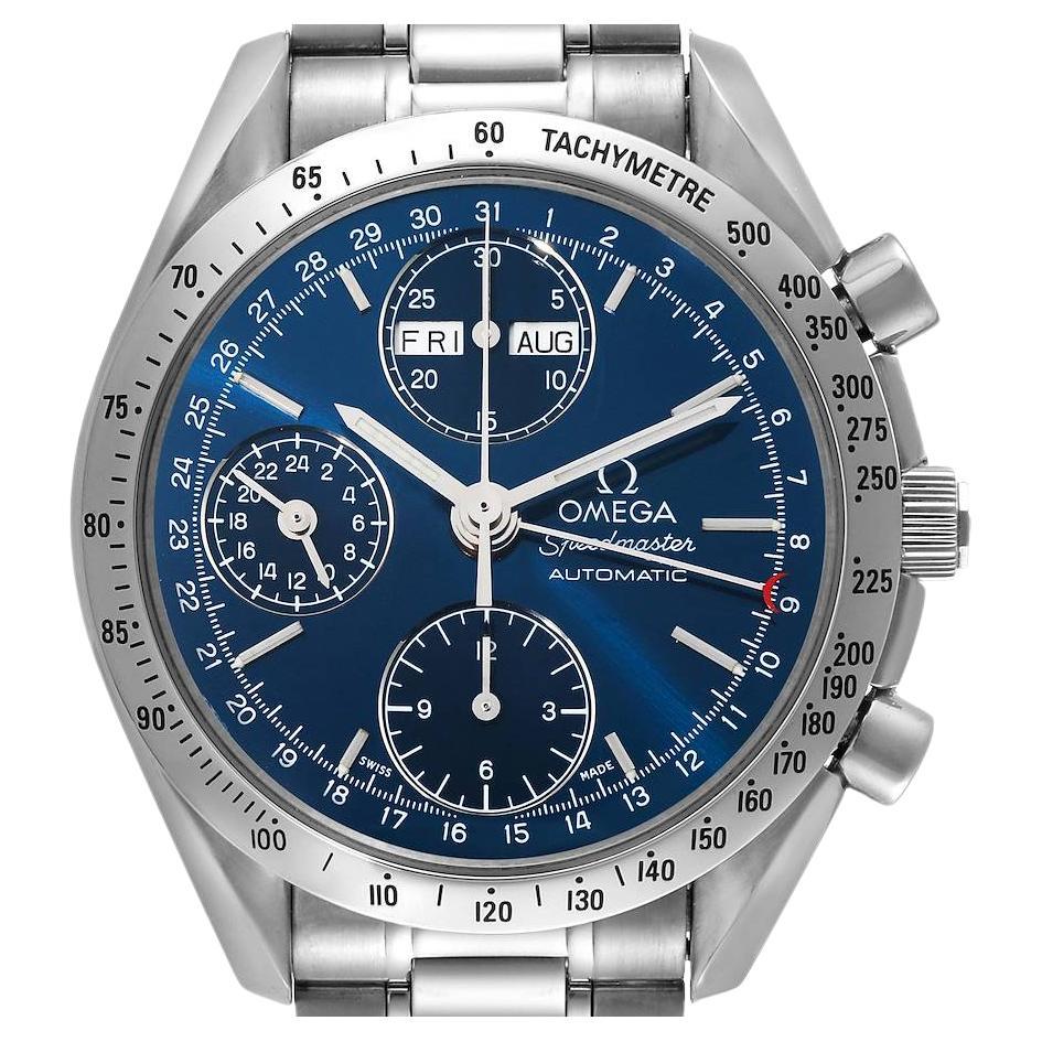 Omega Speedmaster Day Date Blue Dial Steel Mens Watch 3521.80.00 at 1stDibs