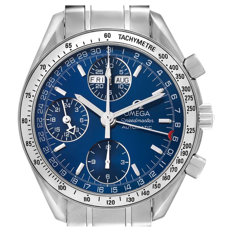 Omega Speedmaster Day Date Blue Dial Chronograph Watch 3222.80.00 For ...