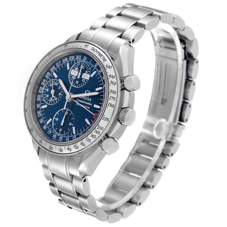 Omega Speedmaster Day-Date Blue Dial Steel Mens Watch 3523.80.00 at 1stDibs