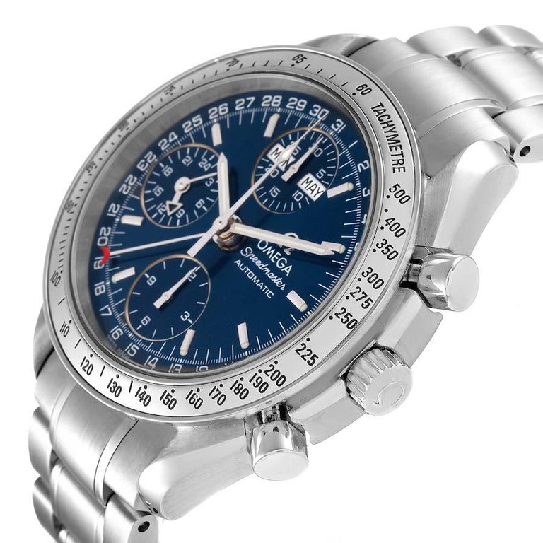 Omega Speedmaster Day-Date Blue Dial Steel Mens Watch 3523.80.00 at 1stDibs