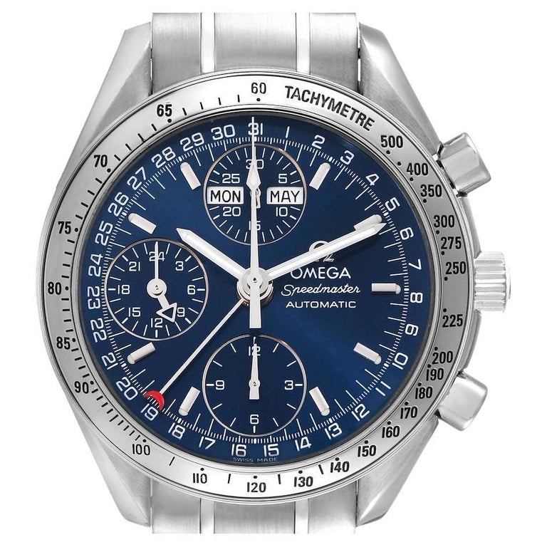 Omega Speedmaster Day-Date Blue Dial Steel Mens Watch 3523.80.00 at 1stDibs