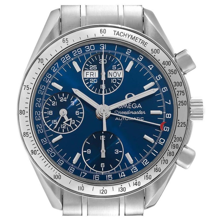 Omega Speedmaster Day-Date Blue Dial Steel Mens Watch 3523.80.00 at 1stDibs