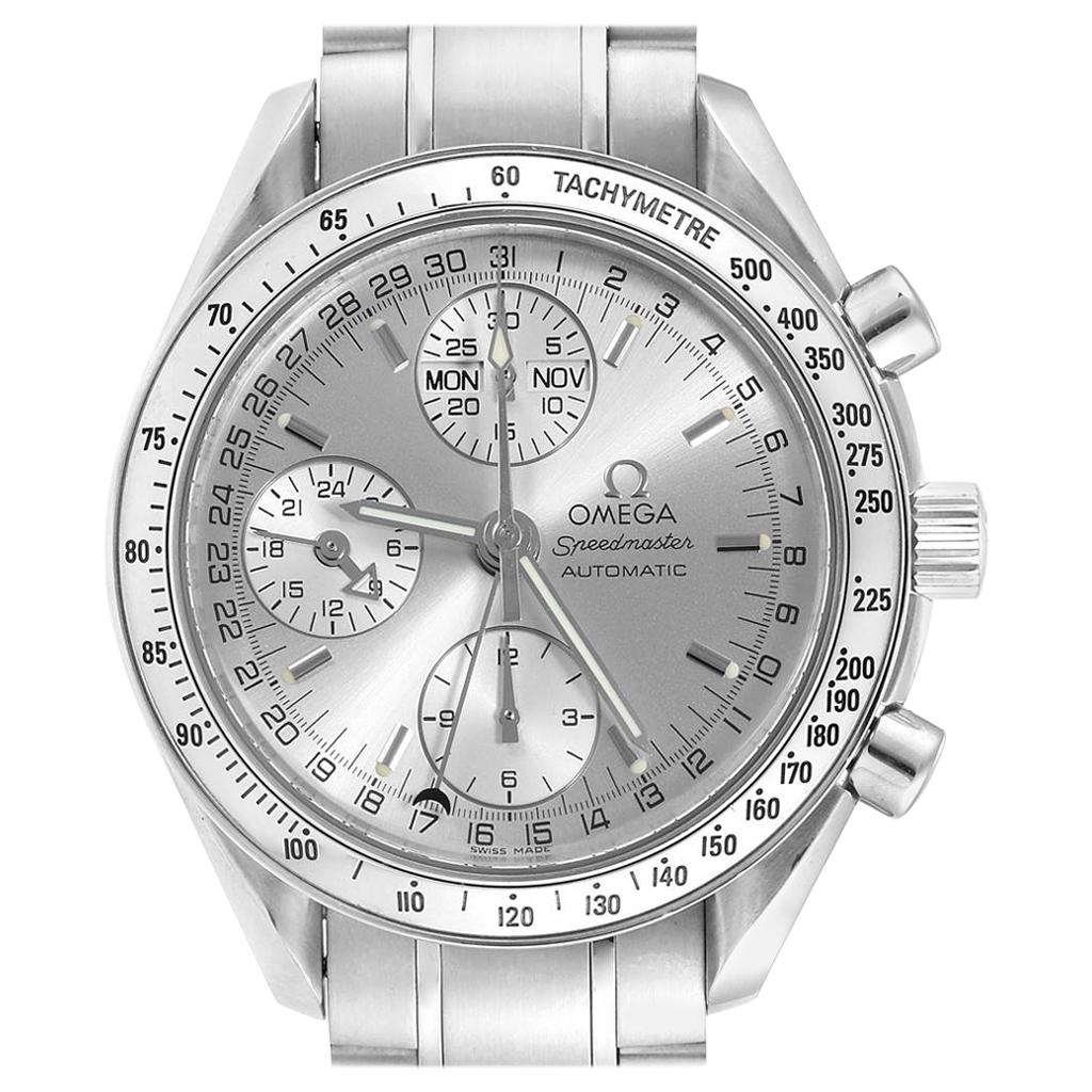 Omega Speedmaster Day Date Chrono Silver Dial Watch 3523.30.00 Box Card ...