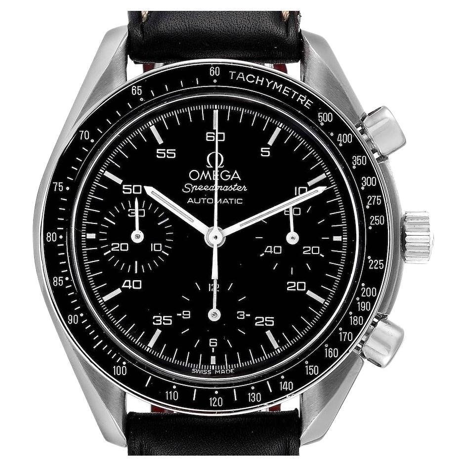 Omega Speedmaster Reduced Hesalite Chronograph Steel Mens Watch 3510.50 ...