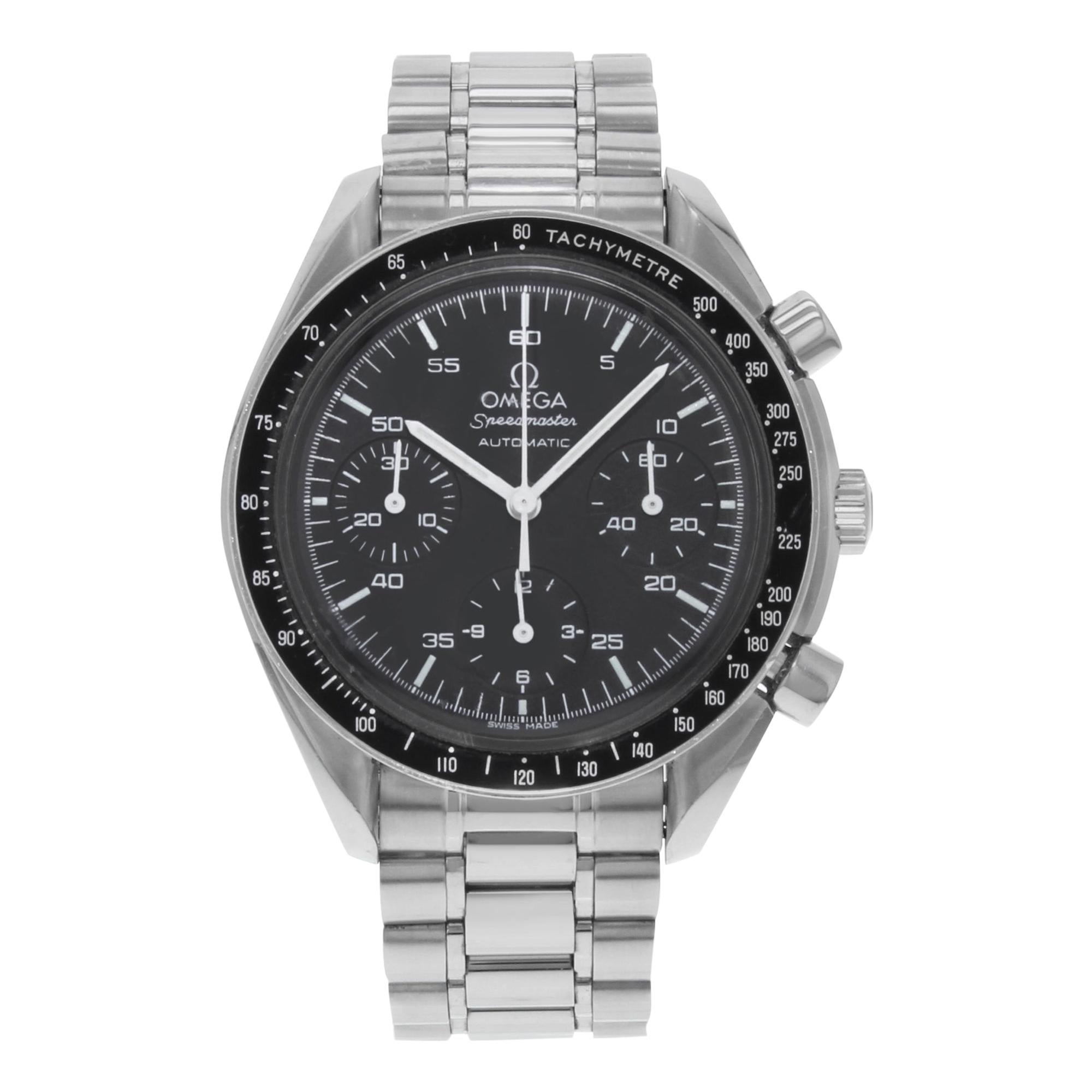 Omega Speedmaster Reduced Steel Black Dial Automatic Men's Watch 3510. ...