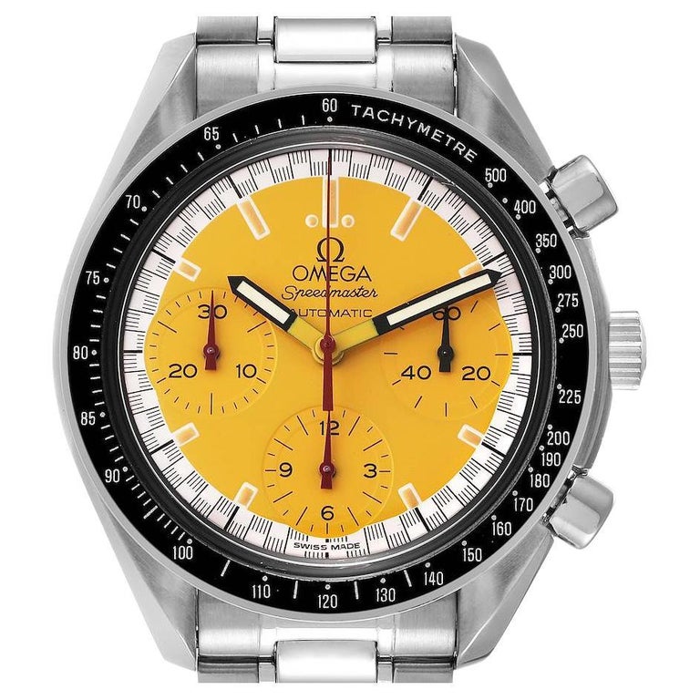 Omega Speedmaster Schumacher Yellow Dial Automatic Mens Watch 3510.12. ...
