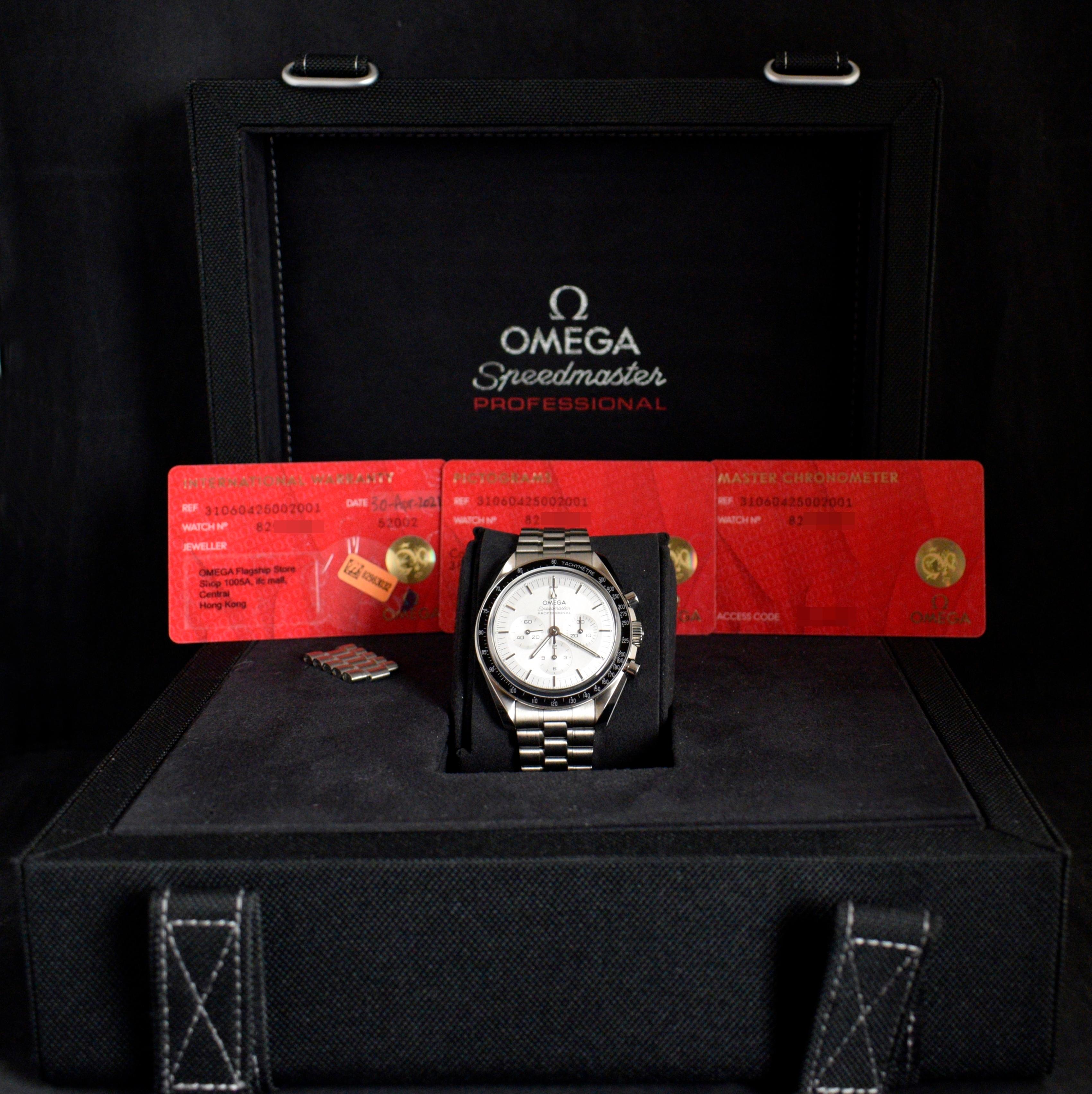 Omega Speedmaster White Gold Moonwatch Professional Co-Axial Watch Full ...