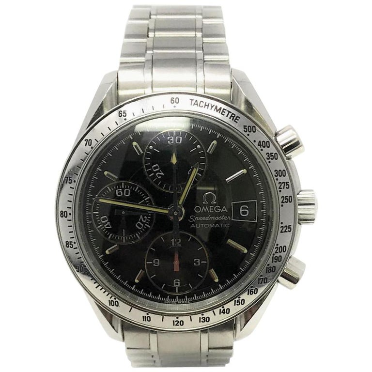 Omega Speedmaster With Stainless-Steel Bezel and Black Dial For Sale at ...