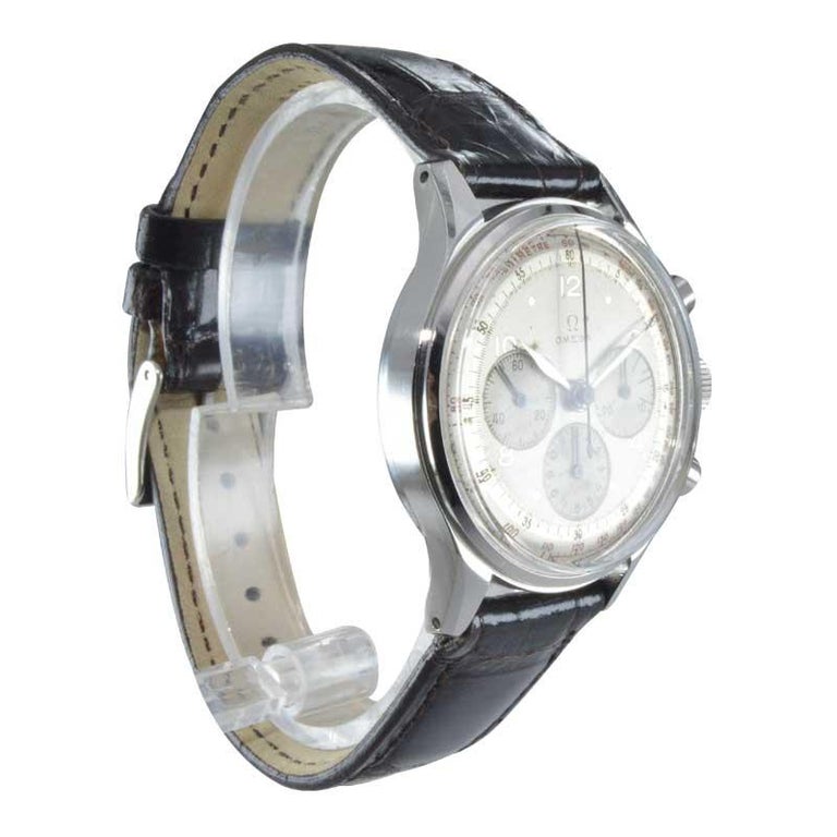 Omega Stainless Steel 3 Register Chronograph Manual Wind, circa 1950s ...