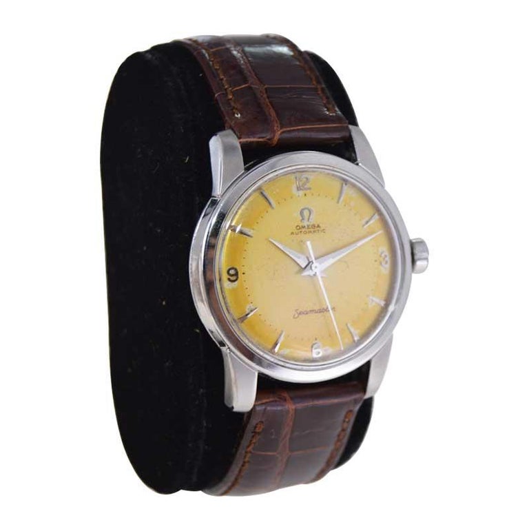 Omega Stainless Steel Automatic from 1950s with Original Patinated Dial ...