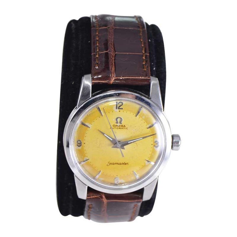 Omega Stainless Steel Automatic from 1950s with Original Patinated Dial ...