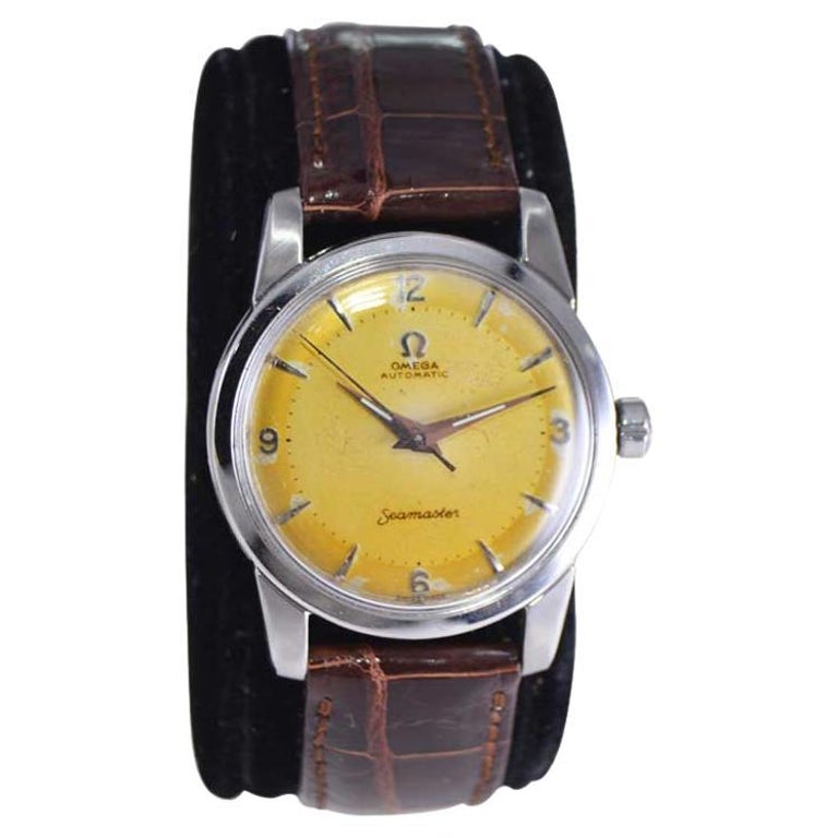 Omega Stainless Steel Automatic from 1950s with Original Patinated Dial ...