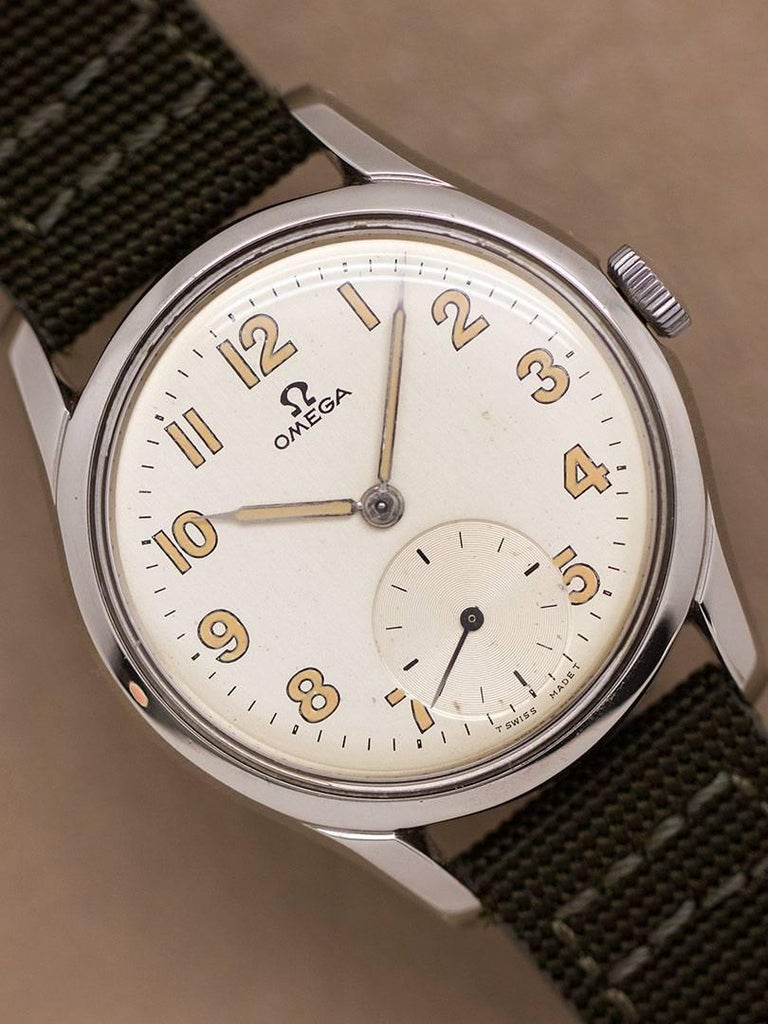 Omega Stainless Steel manual wind Wristwatch Ref 2639, circa 1952 at ...