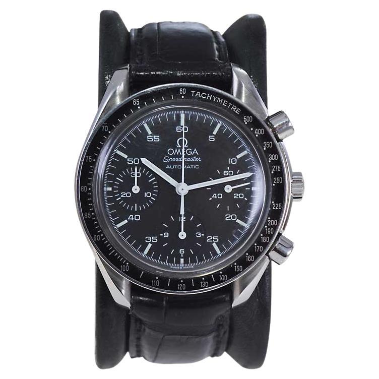 Omega Stainless Steel Speedmaster Chronograph Wristwatch with Booklet ...