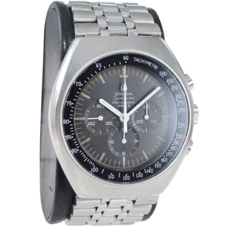 Omega Stainless Steel Speedmaster Chronograph Automatic Watch, 1968 For ...