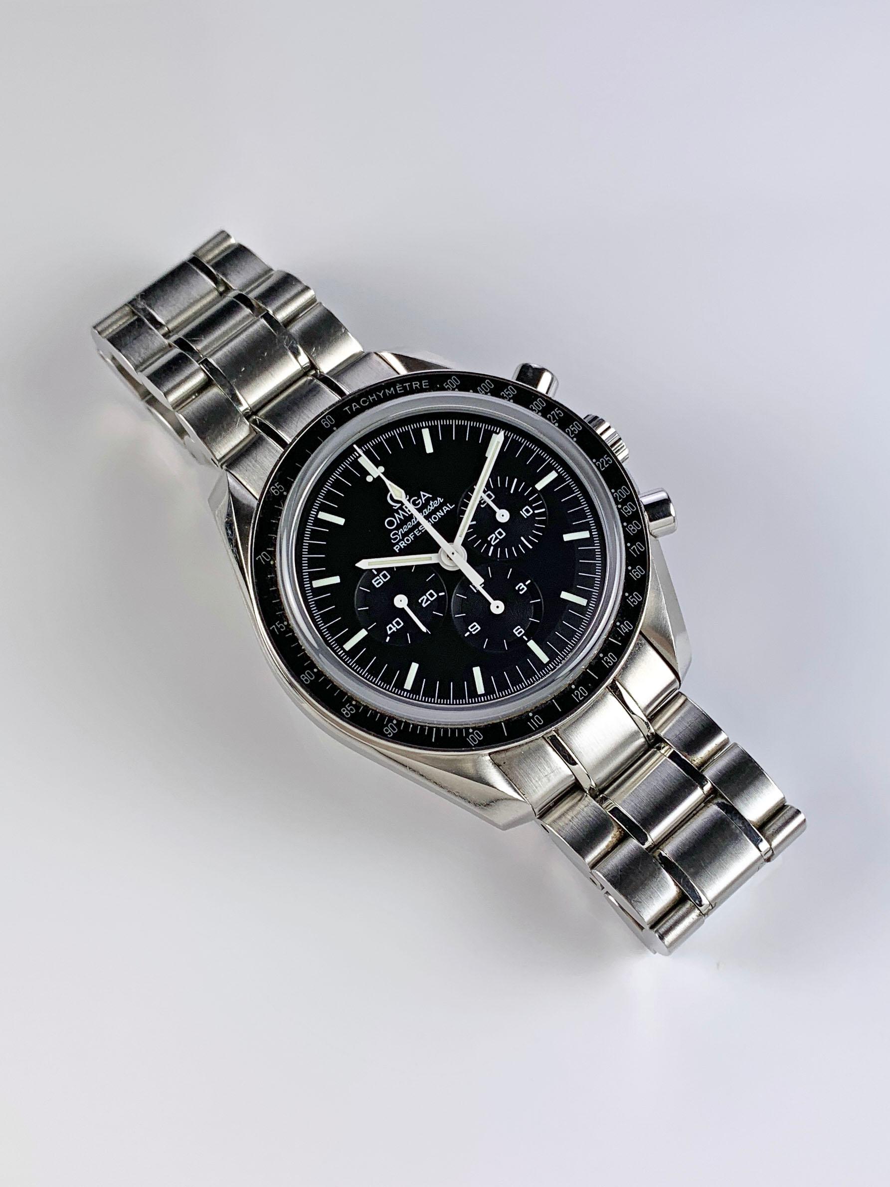 Omega Stainless Steel Speedmaster Sandwich Clear Back Manual Wind Watch ...