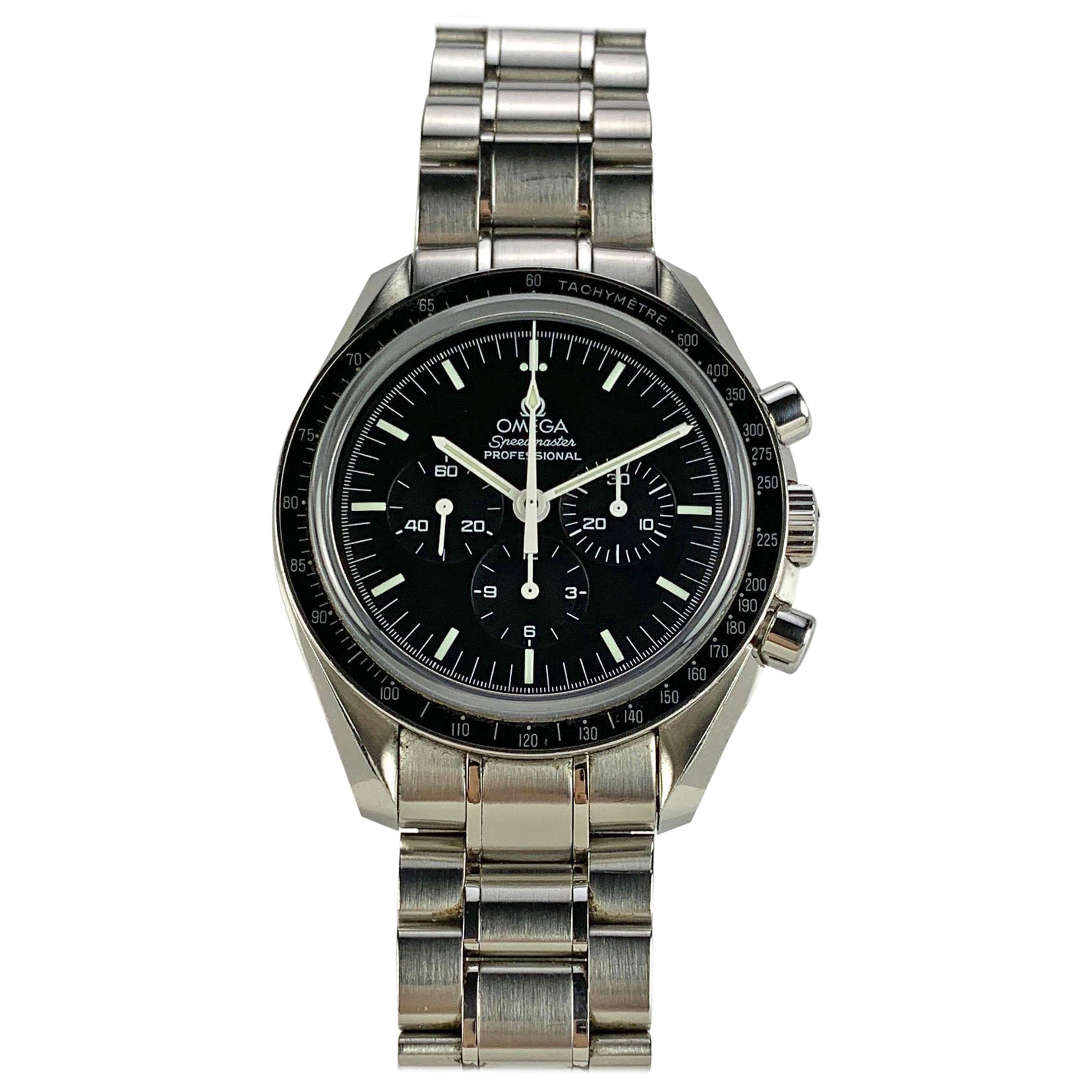 Omega Stainless Steel Speedmaster Sandwich Clear Back Manual Wind Watch ...