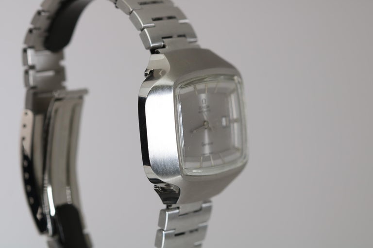 Omega Stainless Steel "TV Screen" Automatic Wristwatch, circa 1970s at ...