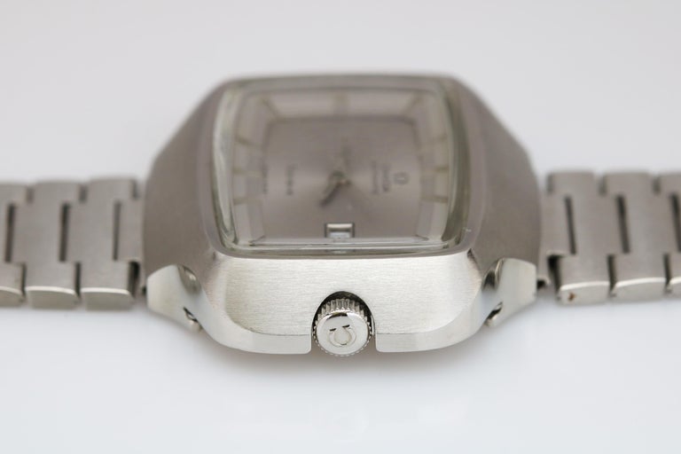 Omega Stainless Steel "TV Screen" Automatic Wristwatch, circa 1970s at ...