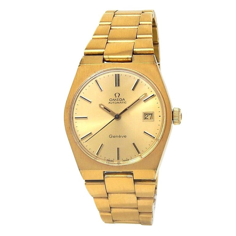 Omega Vintage 18 Karat Yellow Gold Plated Men's Watch Automatic V For ...