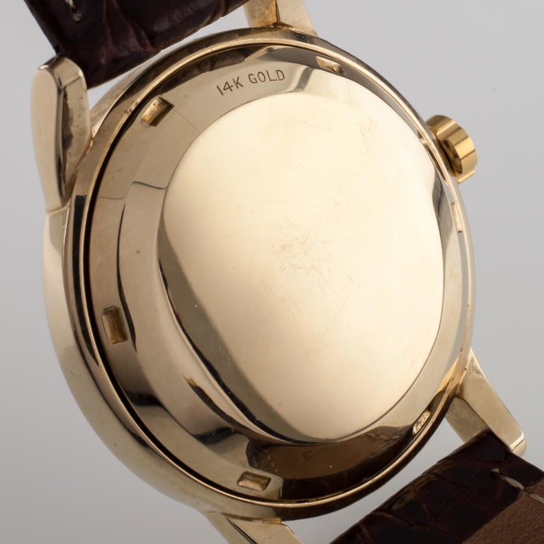 Omega Yellow Gold Automatic Seamaster Men's Watch with Leather Band at ...