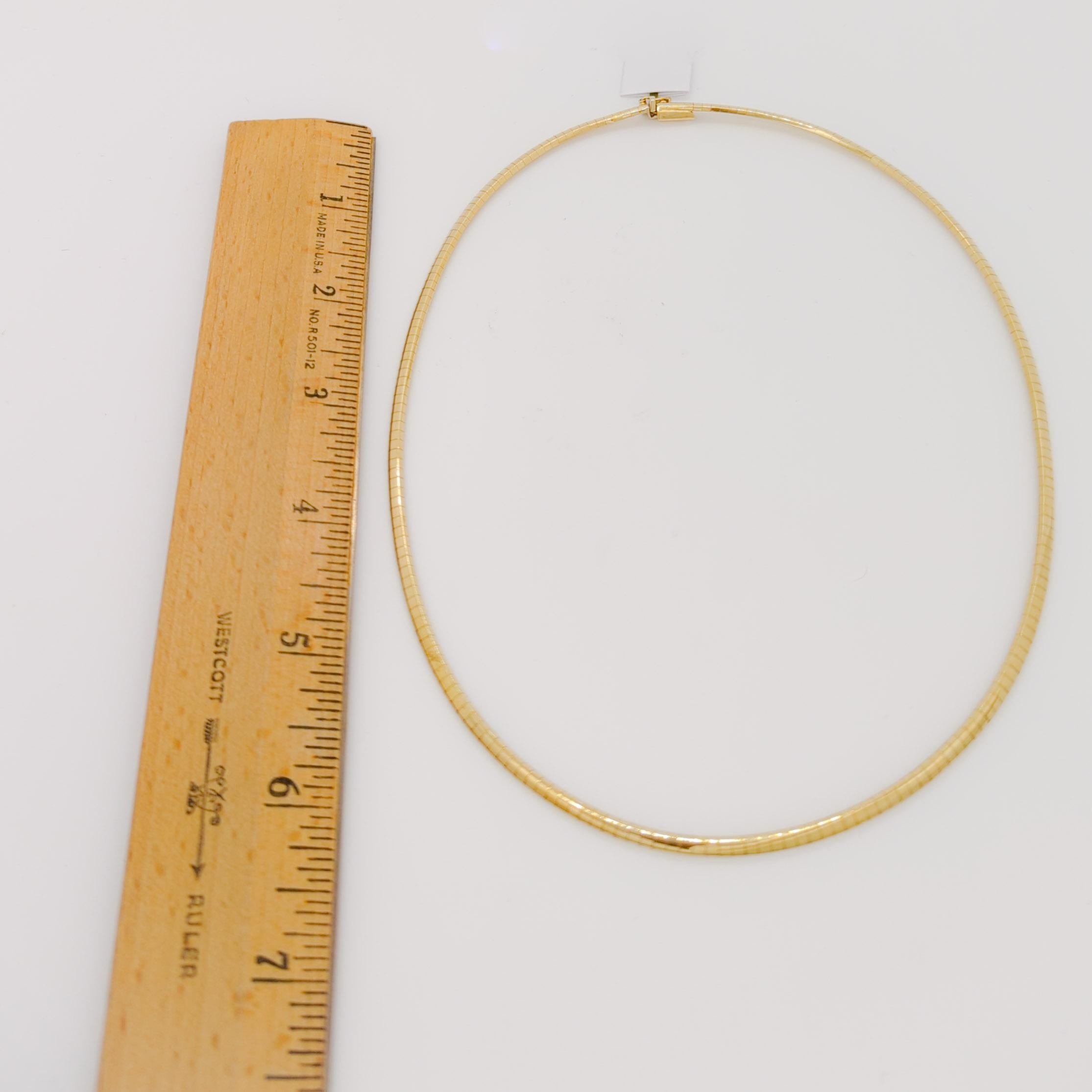Omega Yellow Gold Chain Necklace in 14K Yellow Gold For Sale at 1stDibs