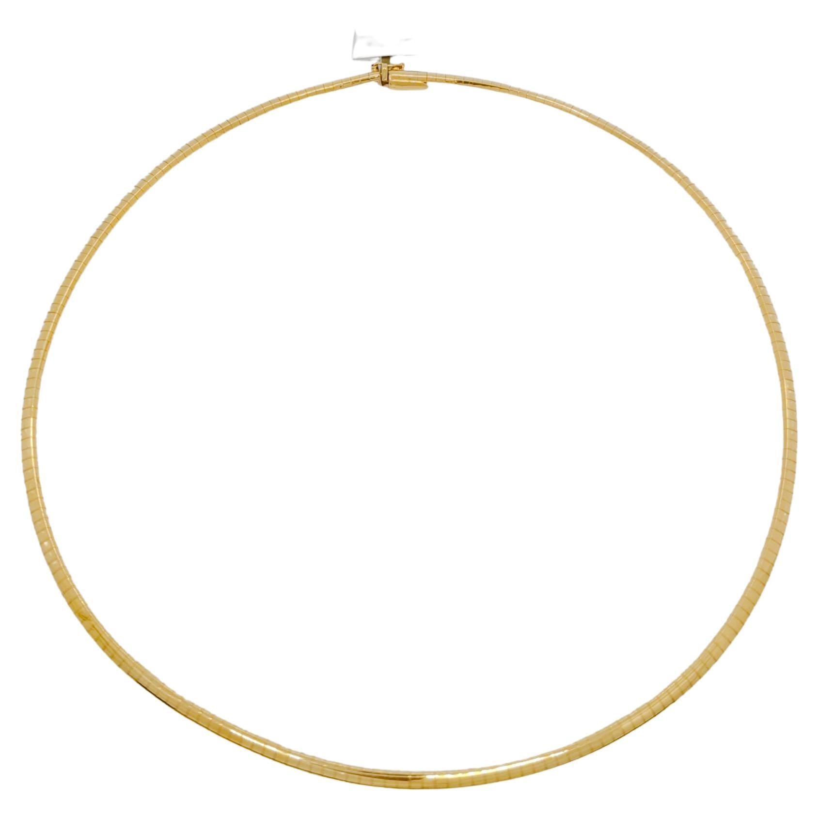 Omega Yellow Gold Chain Necklace in 14K Yellow Gold For Sale at 1stDibs