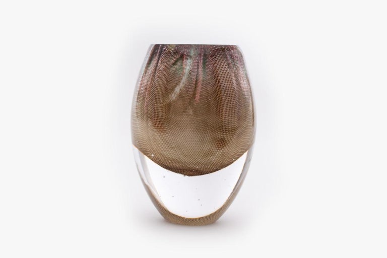 Omer Arbel Unique Copper Mesh Glass Vases OA84 For Sale at 1stDibs