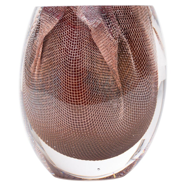 Omer Arbel Unique Copper Mesh Glass Vases OA84 For Sale at 1stDibs