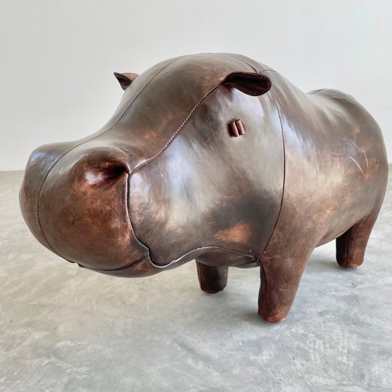 Omersa Leather Hippopotamus Stool, 1960s England For Sale at 1stDibs