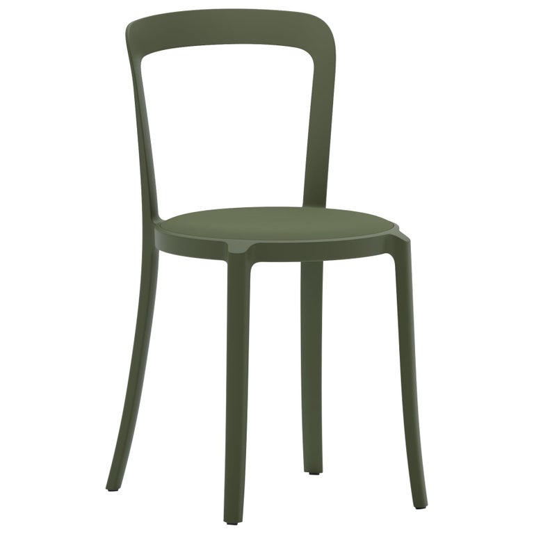 On and On Stacking Chair in Plastic with Green Fabric 1 by Barber and ...