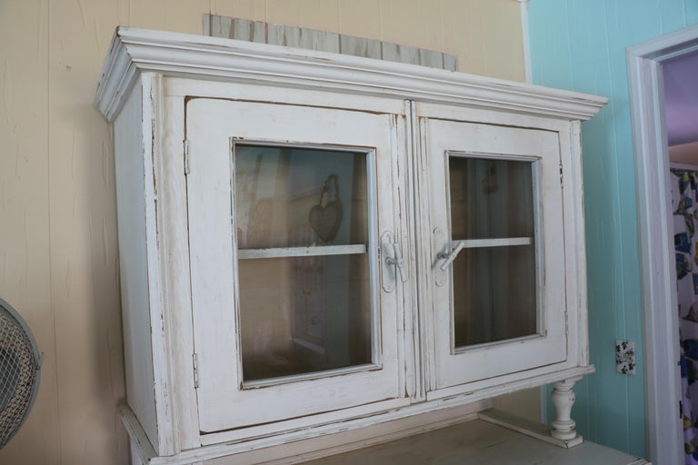 1900's French Farmhouse Pale Yellow Shabby Chic Mansion Breakfront at ...