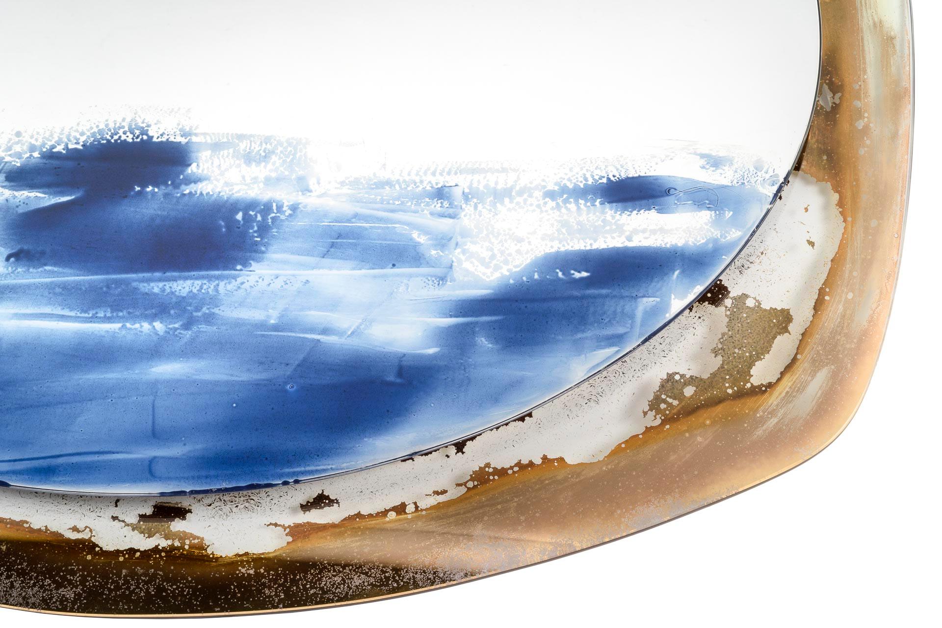 ONDA, Mixed Media Wall Sculptural Mirror For Sale at 1stDibs