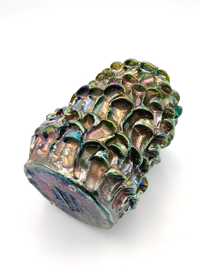 Onda Vase, Iridescent Metallic Raku N. 03 For Sale at 1stDibs