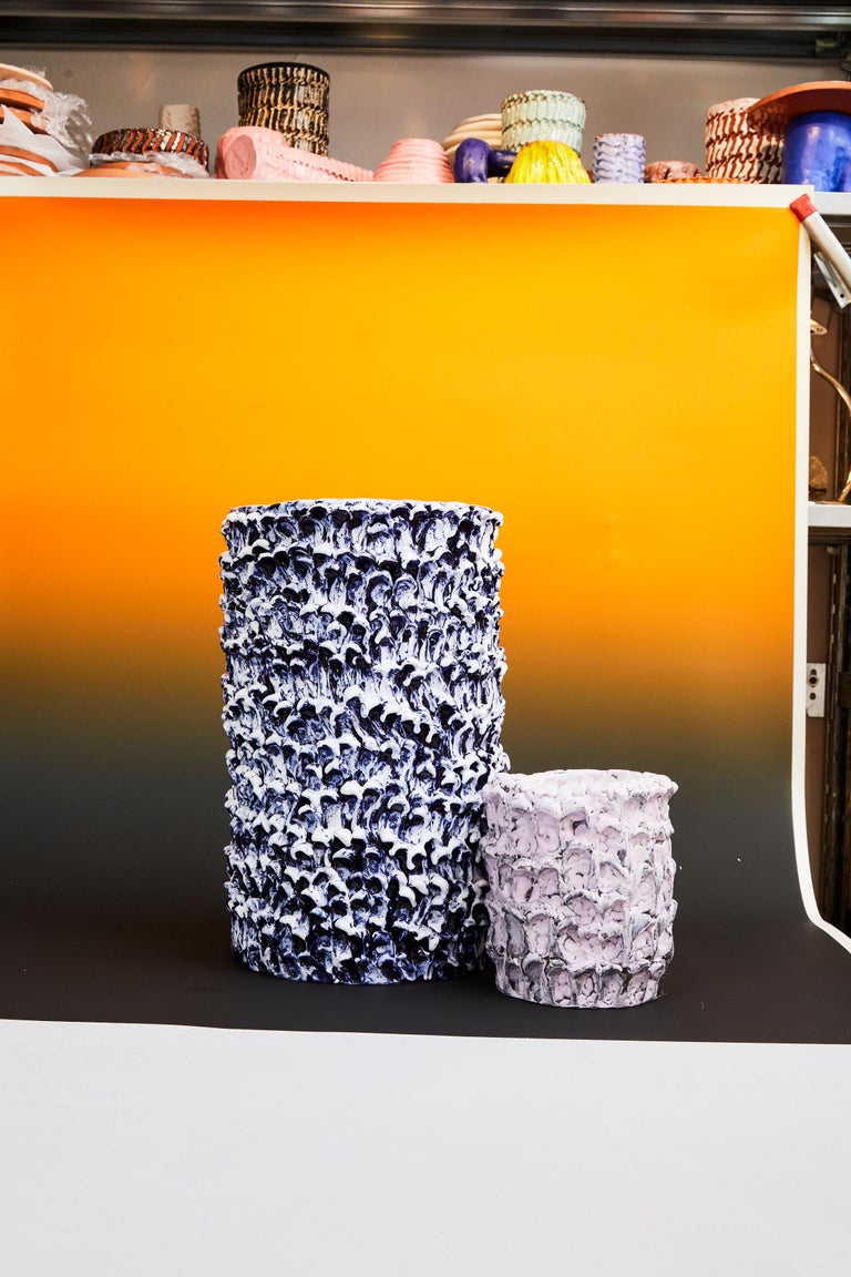 Onda Vase, Lilac Bubble and Opaque Black 01 For Sale at 1stDibs