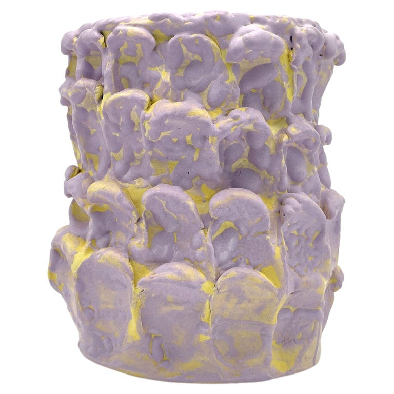 Onda Vase, Lilac Bubble and Opaque Yellow 01 For Sale at 1stDibs
