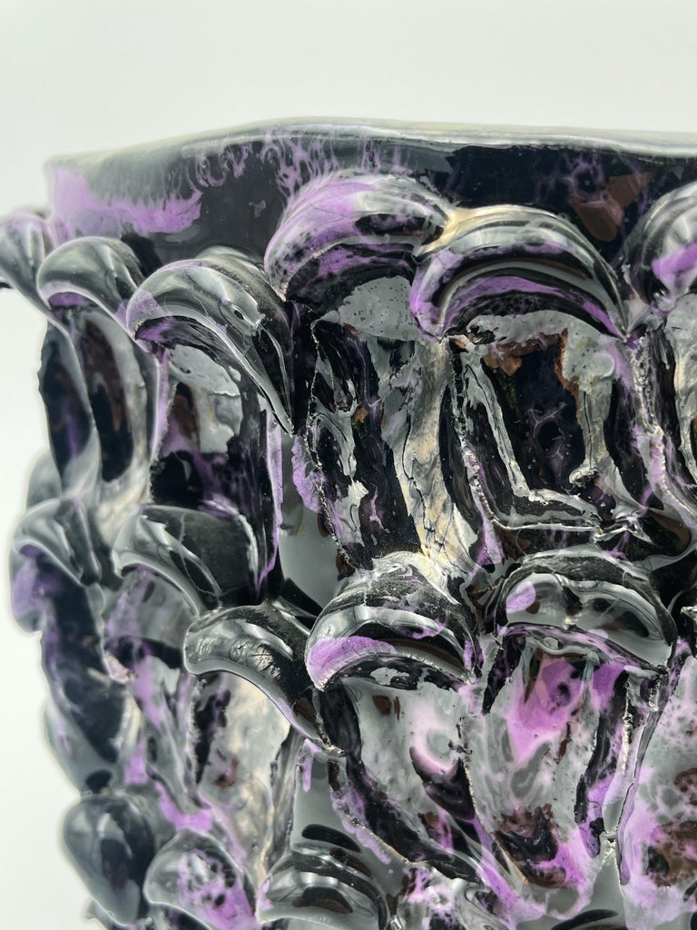 Onda Vase, Metallic Purple and Black 01 For Sale at 1stDibs