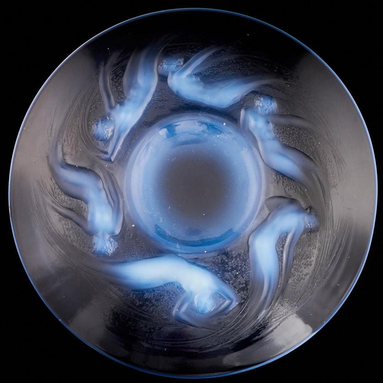 'Ondines' Original Art `Deco Opalescent Glass Plate by Rene Lalique For ...