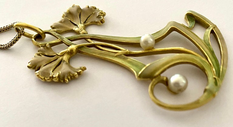 One '1' 18 Karat Art Nouveau Pendant, Henry Vever, Paris, 1900 For Sale ...