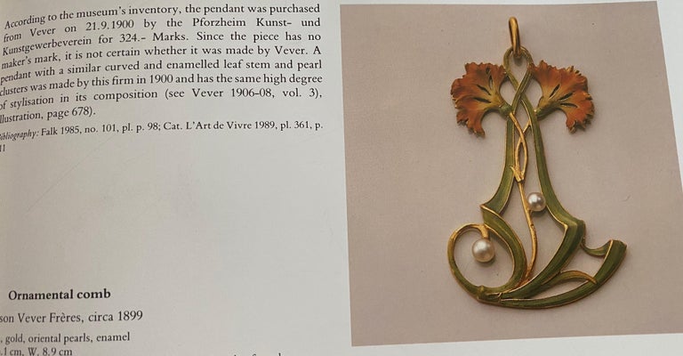 One '1' 18 Karat Art Nouveau Pendant, Henry Vever, Paris, 1900 For Sale ...