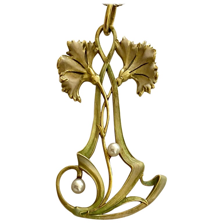 One '1' 18 Karat Art Nouveau Pendant, Henry Vever, Paris, 1900 For Sale ...