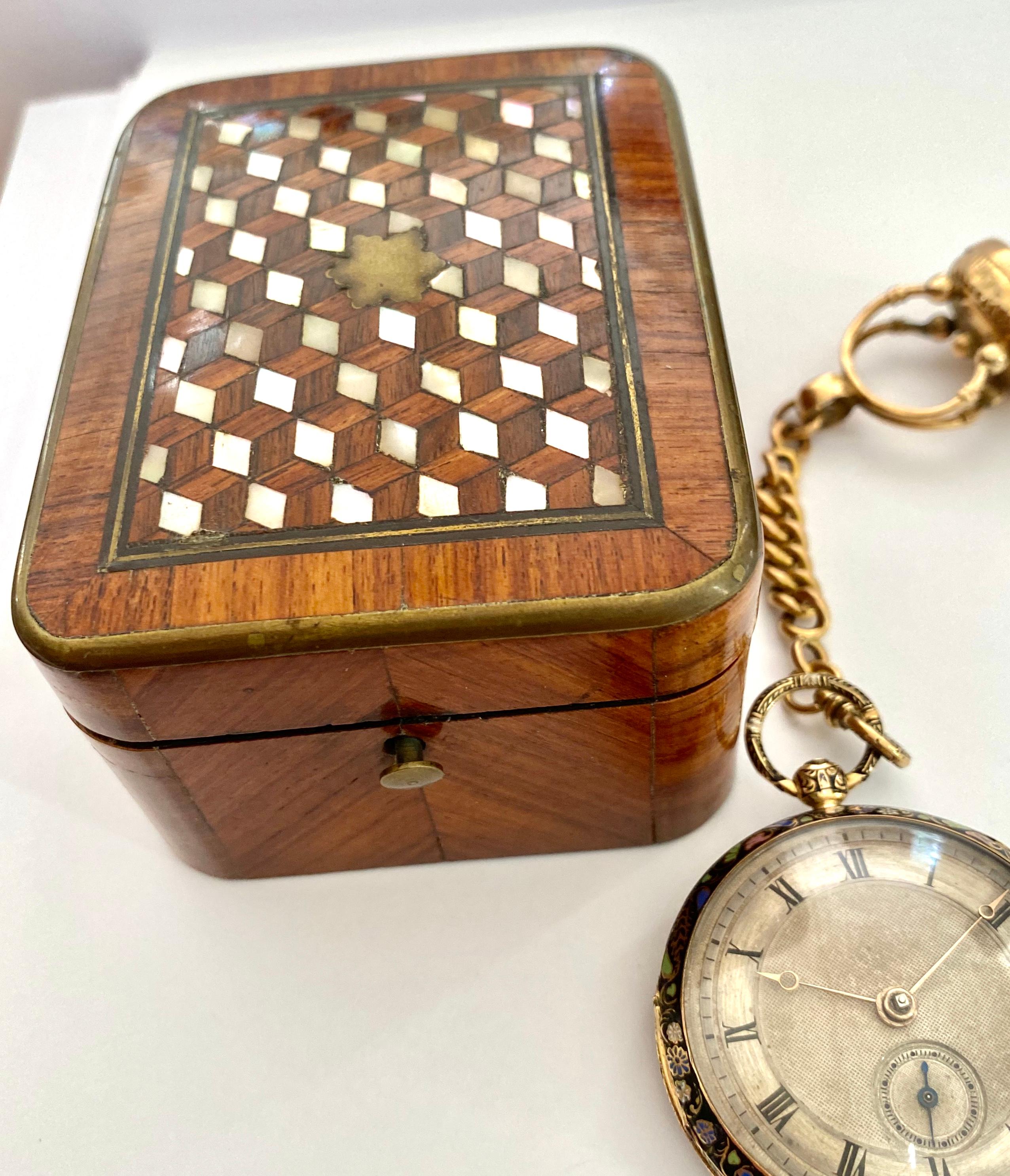 One '1' 18 Karat Yellow Gold Emaille Pocketwatch, Geneva, 1800 For Sale ...