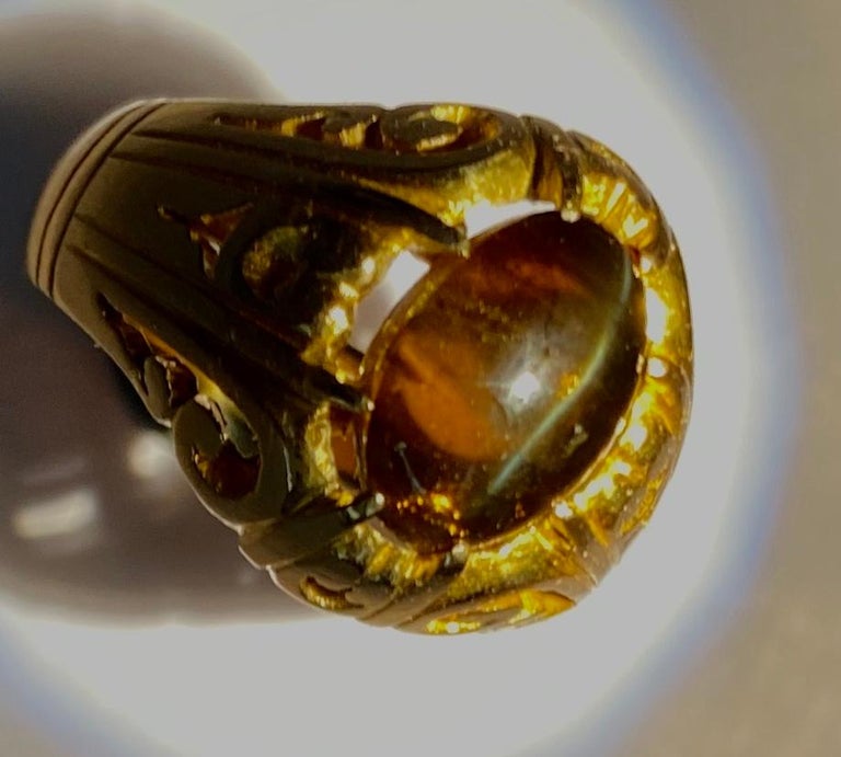One '1' 22K '916/-' Yellow Gold Ring with Chrysoberyl, Cat's Eye ...